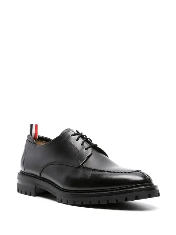 Thom Browne Almond-toe Leather Derby Shoes - Black