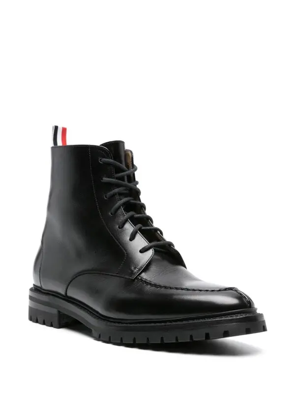 Thom Browne Wingtip Leather Boots - Black