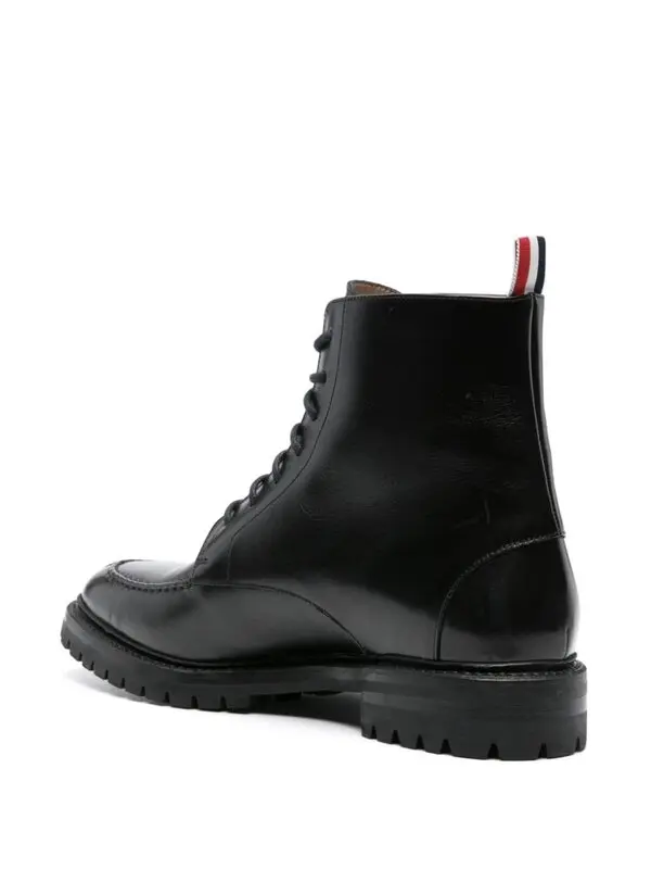 Thom Browne Wingtip Leather Boots - Black