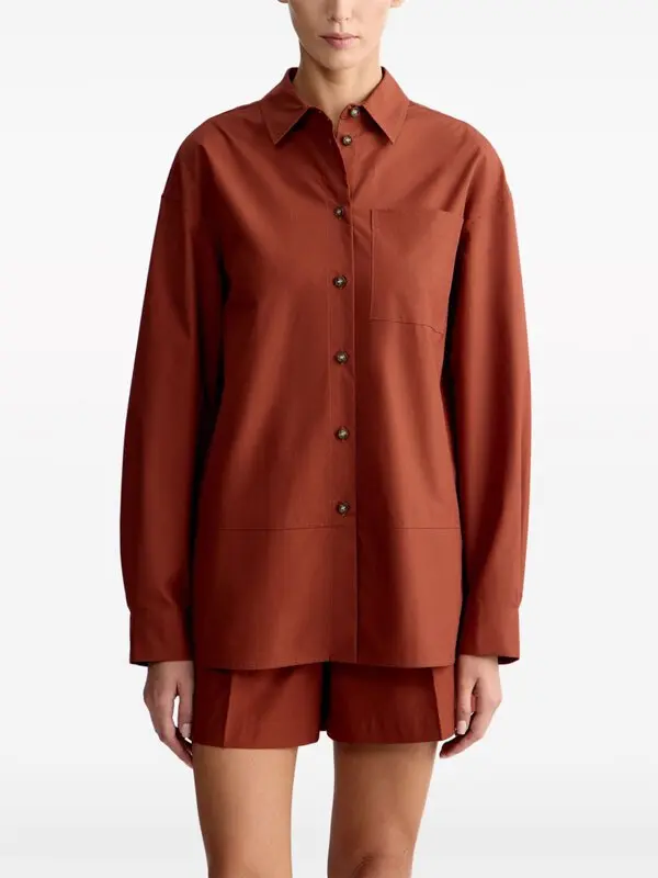 12 STOREEZ Drop-shoulder Cotton Shirt