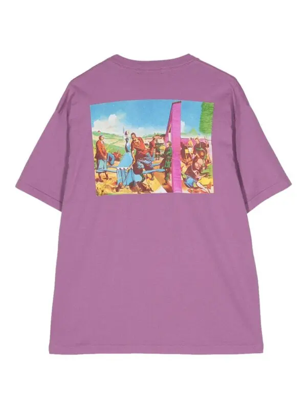 Undercoverism Neo Rauch-Print Cotton T-Shirt In Purple - 38% Off
