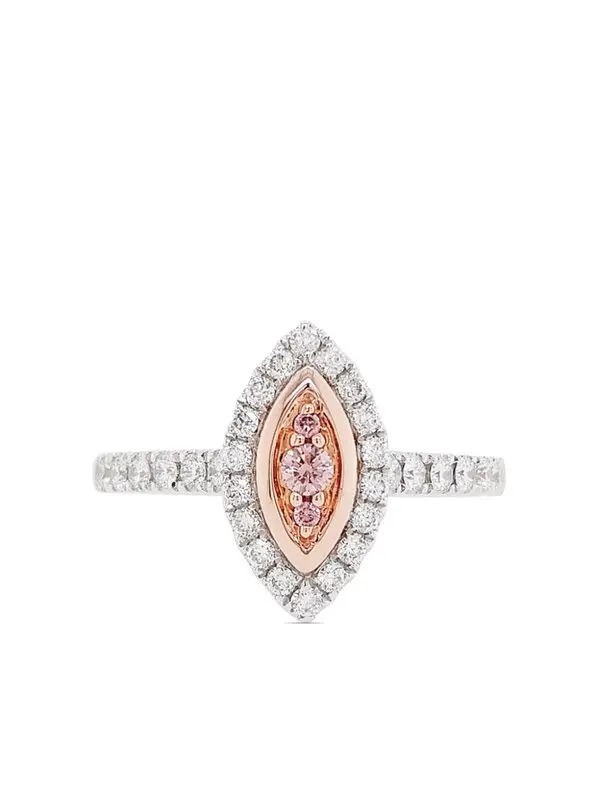 HYT JEWELRY Rose Gold And Platinum Diamond Ring - Silver