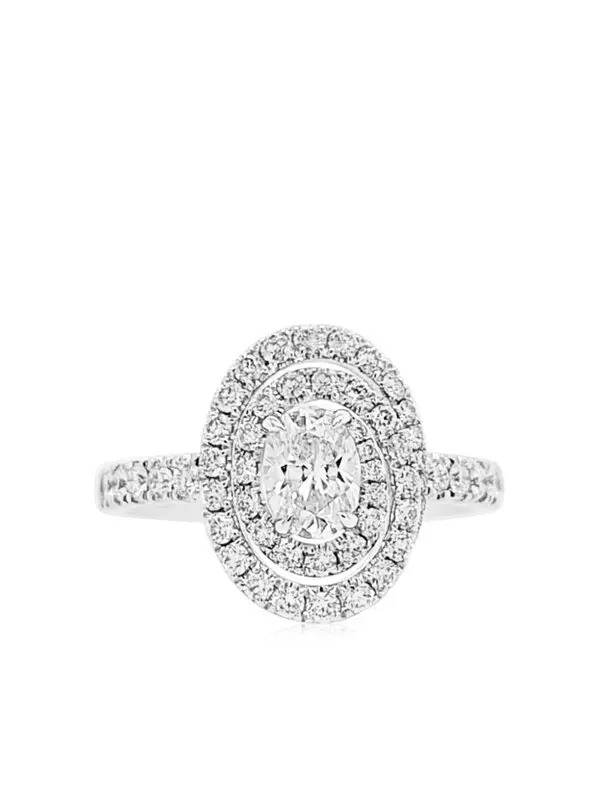 HYT JEWELRY Platinum Diamond Half-pavé Ring - Silver