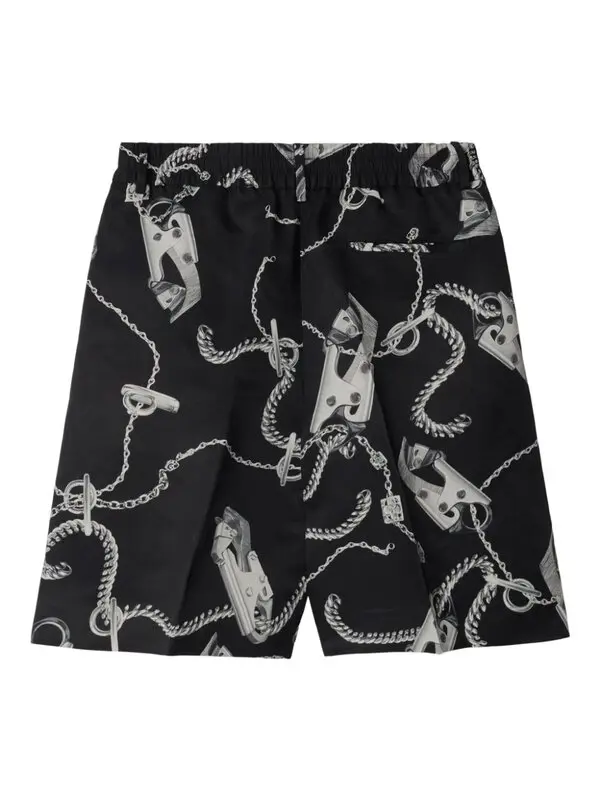 Burberry Chain-link Print Straight-leg Shorts
