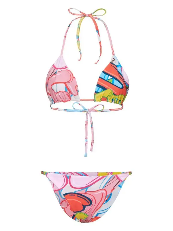 Philipp Plein Abstract Print Bikini