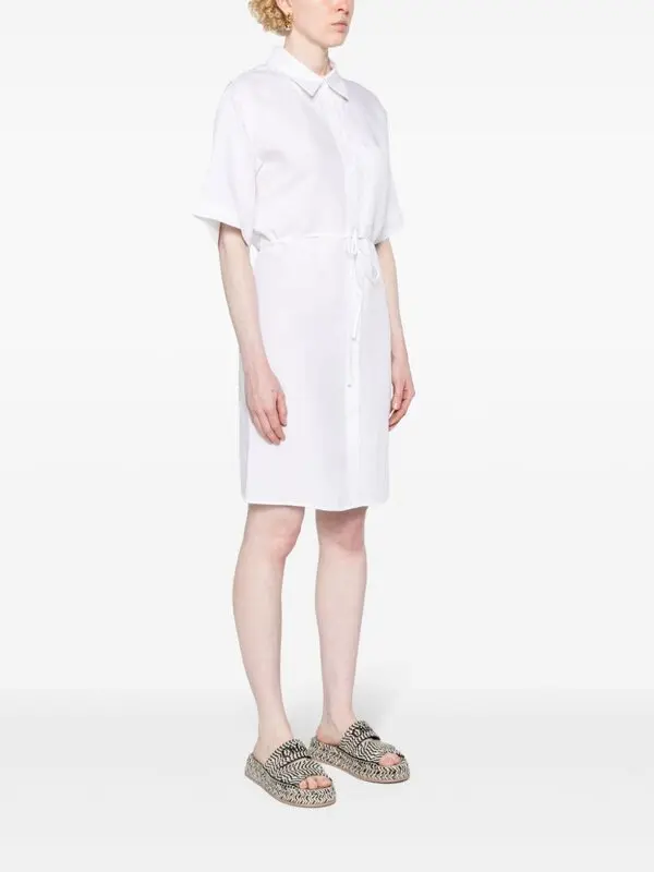 Calvin Klein Short-Sleeve Belted Shirtdress In White - 46% Off |  Editorialist
