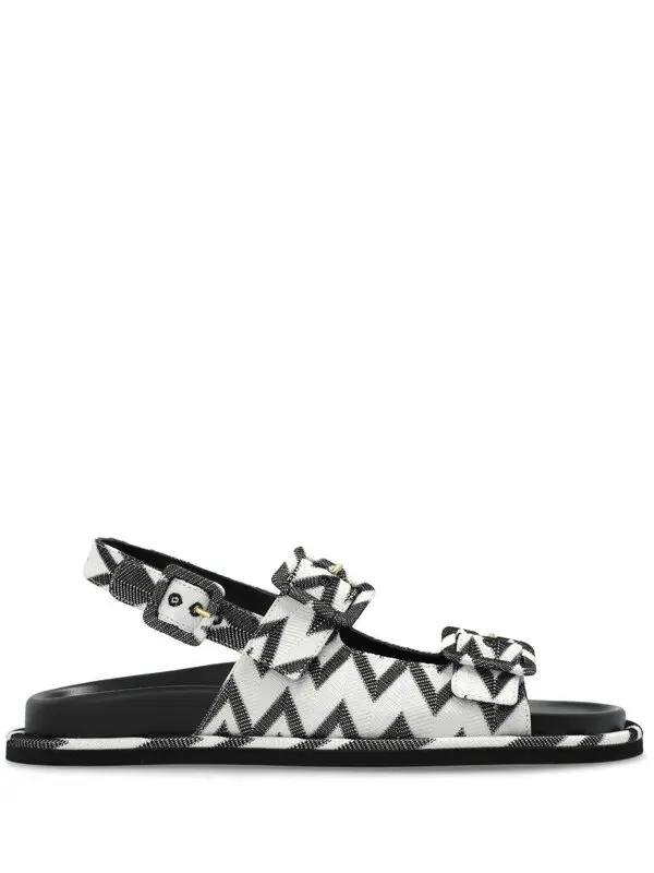 Missoni Zigzag-knit Buckled Sandals - Black