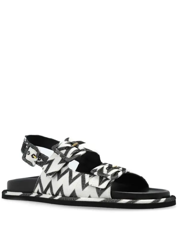 Missoni Zigzag-knit Buckled Sandals - Black