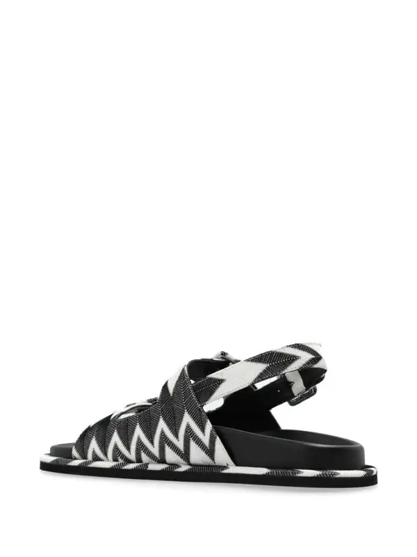 Missoni Zigzag-knit Buckled Sandals - Black