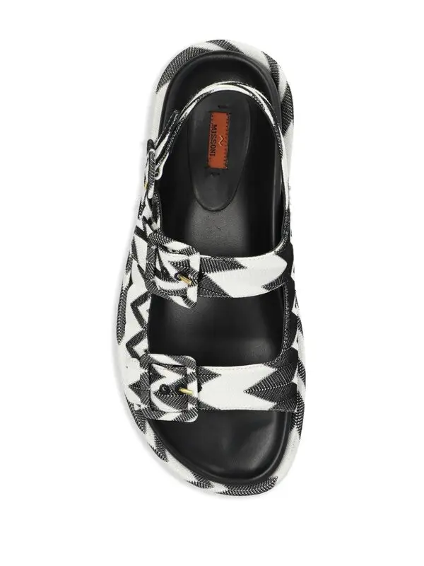 Missoni Zigzag-knit Buckled Sandals - Black