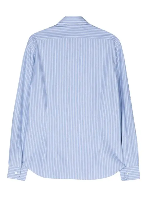 Fedeli Striped Jersey Shirt - Blue