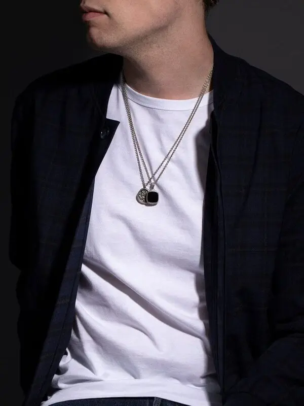 John Varvatos Black Onyx Pendant Necklace