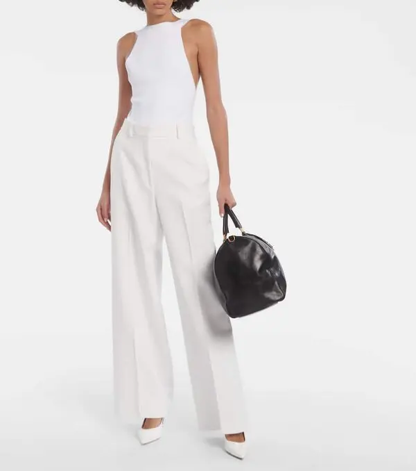 Khaite Bacall Mid-rise Wide-leg Pants
