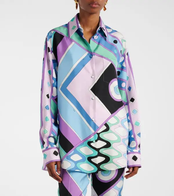 Emilio Pucci Vivara Printed Silk Twill Shirt - Multicoloured