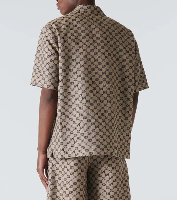 Gucci Gg Canvas Linen-blend Bowling Shirt