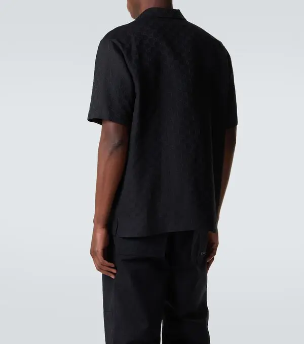 Gucci Gg Canvas Linen-blend Bowling Shirt - Black