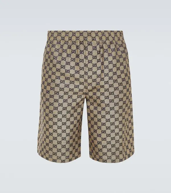 Gucci Gg Linen-blend Shorts - Beige
