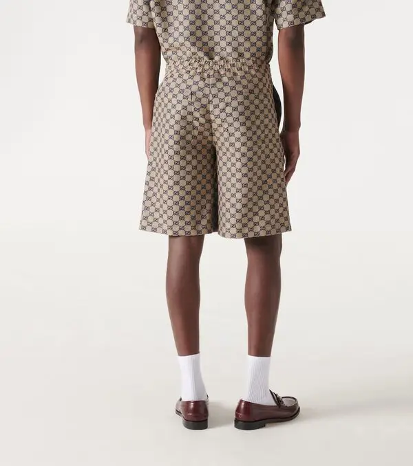 Gucci Gg Linen-blend Shorts - Beige