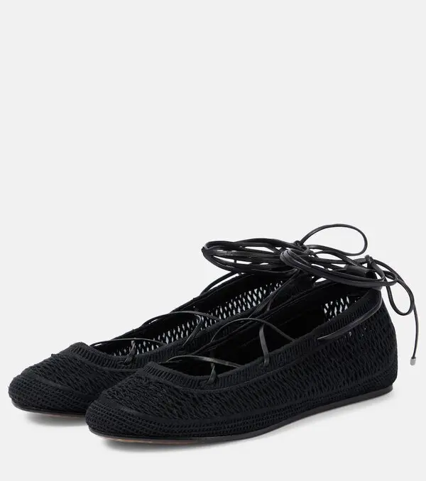 Isabel Marant Étoile Belna Open-knit Ballet Flats