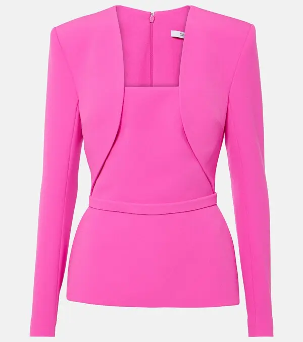 Safiyaa Samuela Paneled Crêpe Top - Pink