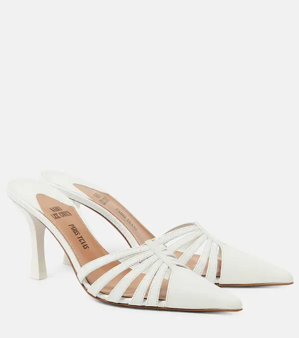 Paris Texas Nadia 85 Cutout Leather Mules - White