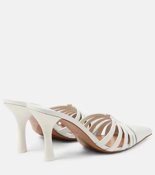 Paris Texas Nadia 85 Cutout Leather Mules - White