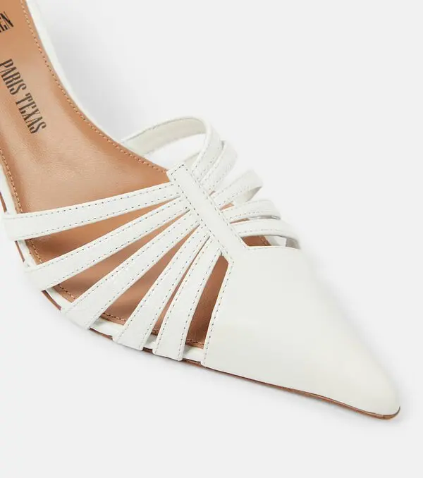 Paris Texas Nadia 85 Cutout Leather Mules - White