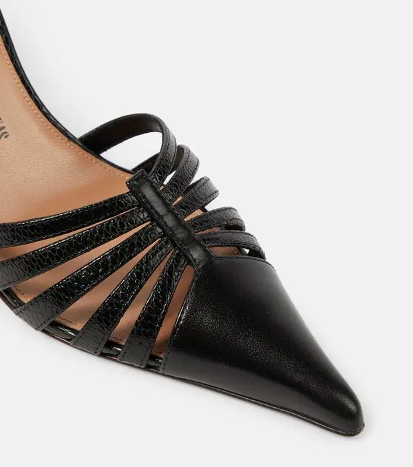 Paris Texas Nadia 85 Cutout Leather Mules - Black