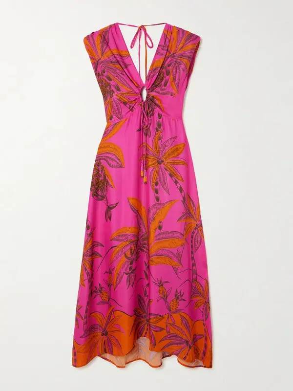 Farm Rio Beach Forest Printed Lenzing Ecovero Maxi Dress In Pink - 50% Off  | Editorialist