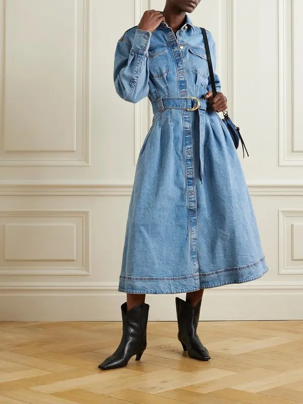 white christmas dresses Aura Denim Midi Dress | Sea Spray Wash main image 1
