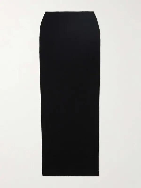Eterne Emma Ribbed Maxi Skirt - Black