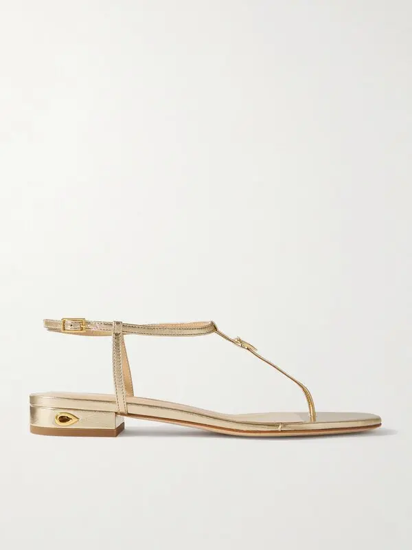 Jennifer Chamandi Pietro 20 Metallic Leather Sandals