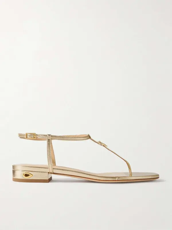 Jennifer Chamandi Pietro 20 Metallic Leather Sandals
