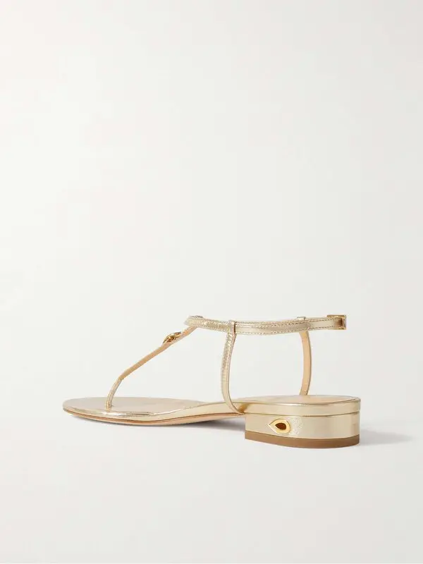 Jennifer Chamandi Pietro 20 Metallic Leather Sandals