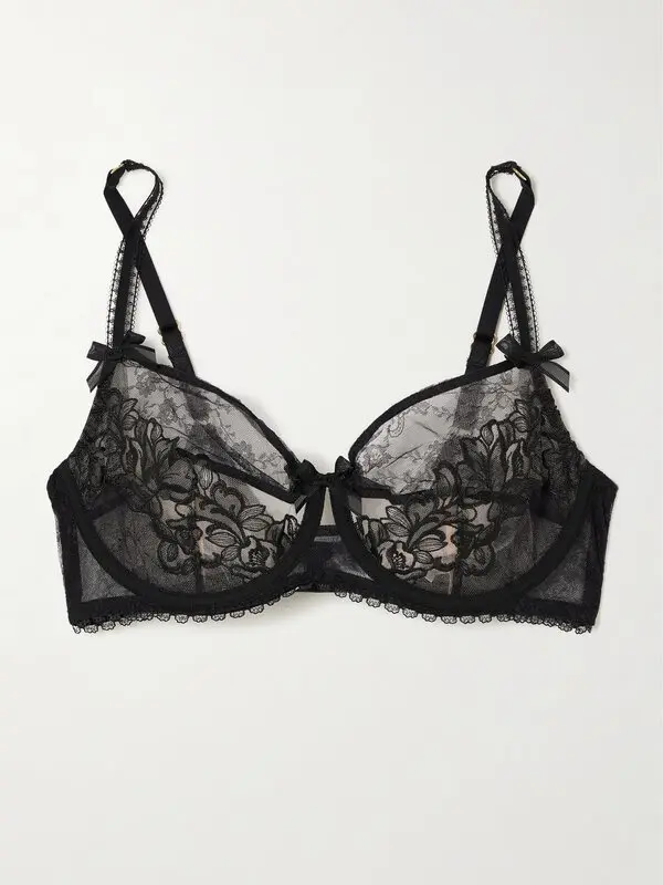 Agent Provocateur Violah Tulle And Lace Underwired Soft-cup Bra - Black