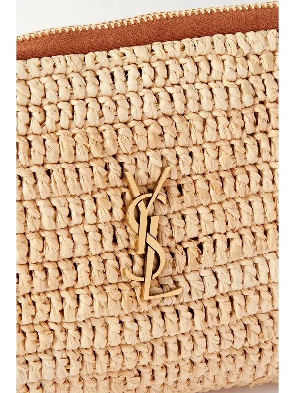 Saint Laurent Gaby Mini Raffia Shoulder Bag - Neutrals