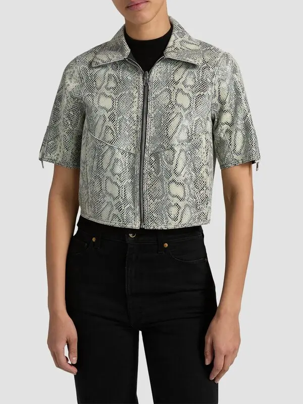 LAMARQUE Sevana Reversible Leather Short-sleeve Jacket