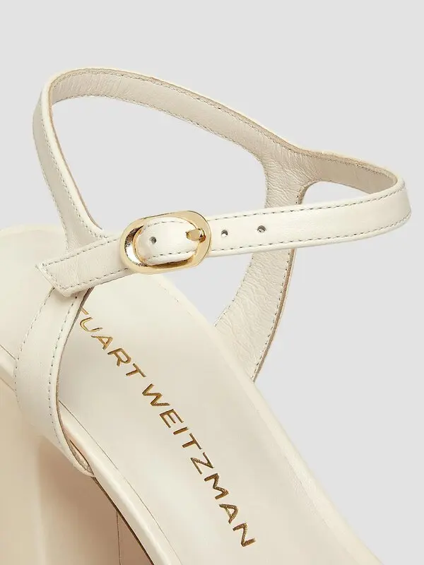 STUART WEITZMAN Dayna 100mm Metallic Leather Platform Sandals - Seashell