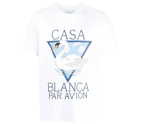 Casablanca Par Avion Screen Printed Tshirtin - White