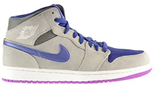 JORDAN 1 Mid - Matte Silver/laser Purple