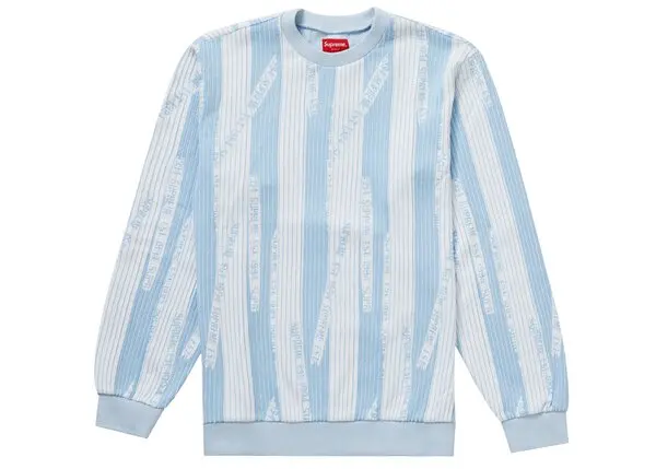 Supreme Textured Stripe Crewneck Sweatshirt
