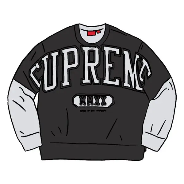 Supreme Overprint Crewneck Sweatshirt - Ash Grey