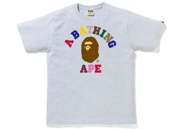 A BATHING APE Colors College Tee Shirt - Grey