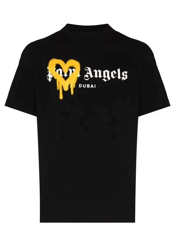 Palm Angels Dubai Heart Sprayed Logo T-shirt