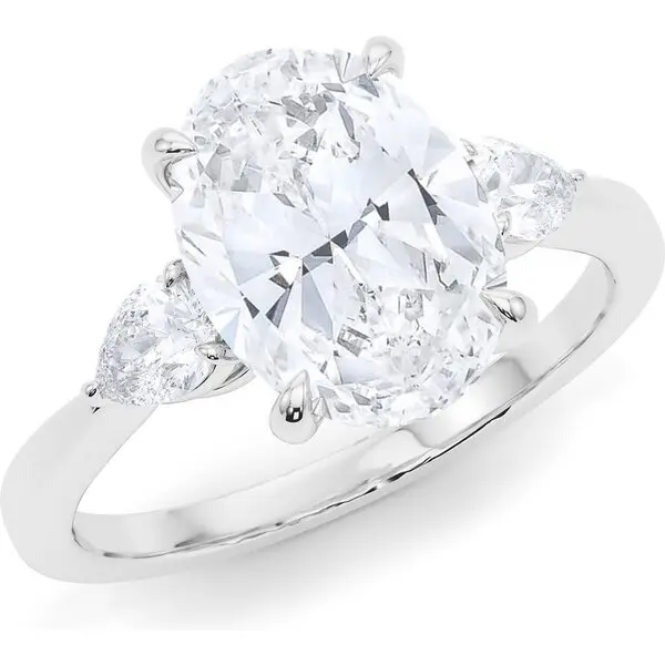 HAUTECARAT Oval And Pear Cut Lab-created Diamond Ring - 18k White Gold