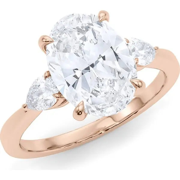 HAUTECARAT Oval And Pear Cut Lab-created Diamond Ring - 2.50ctw 18k Rose Gold