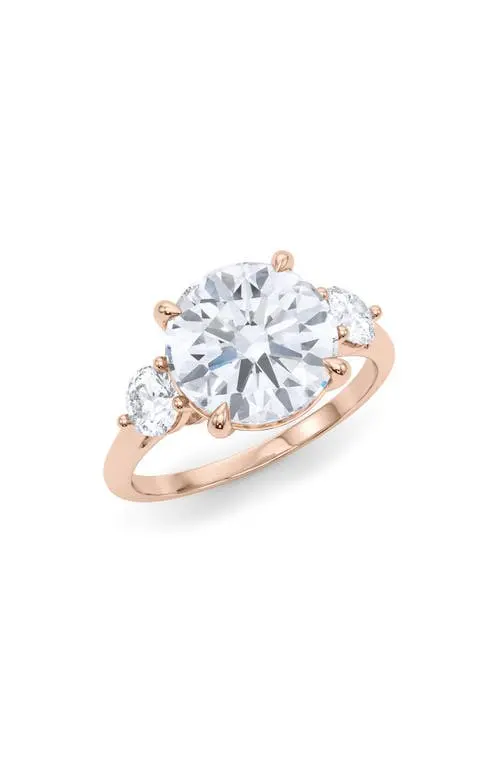 HAUTECARAT Three Stone Lab-created Diamond Ring - 2.66ctw 18k Rose Gold