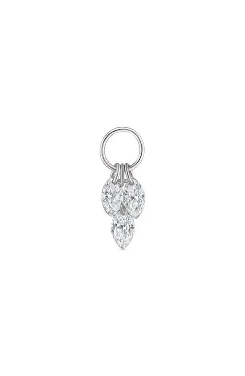 MARIA TASH Floating Diamond Plume Charm - White Gold
