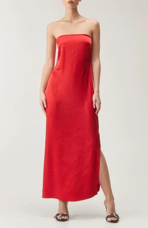 nasty gal red satin dress Buy Nasty Gal Petite Cowl Front Cowl Back Satin Slip Dress In Red