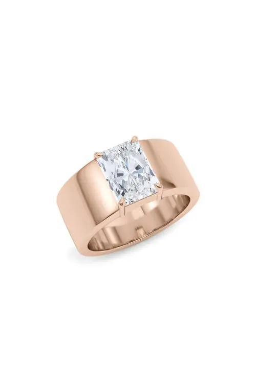 HAUTECARAT Radiant Cut Lab-created Diamond Ring - 2.50ctw 18k Rose Gold
